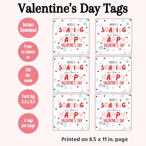 Soapin' Valentines Gift Tag, Printable Valentine Tag, Soapin You Have a ...