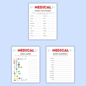 Medical Game Bundle, Printable Nursing Games, Doctor Games, Radiology ...