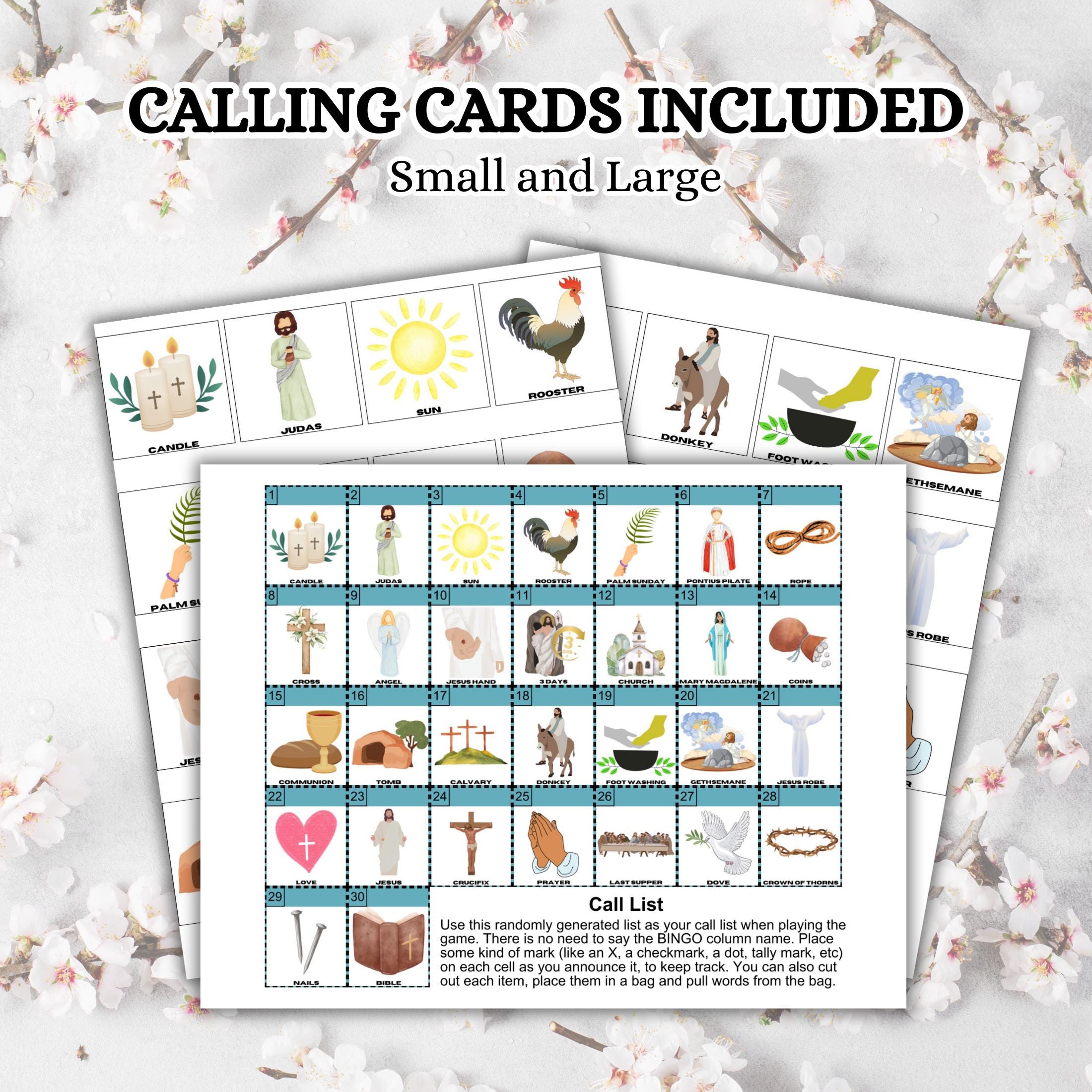 50 EASTER Bingo Cards Game, Christian Bingo, Religious Bingo Game ...