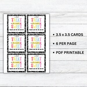 Teacher Sweet Treat Gift Tag, Teacher Appreciation, Baked Snack Teacher ...