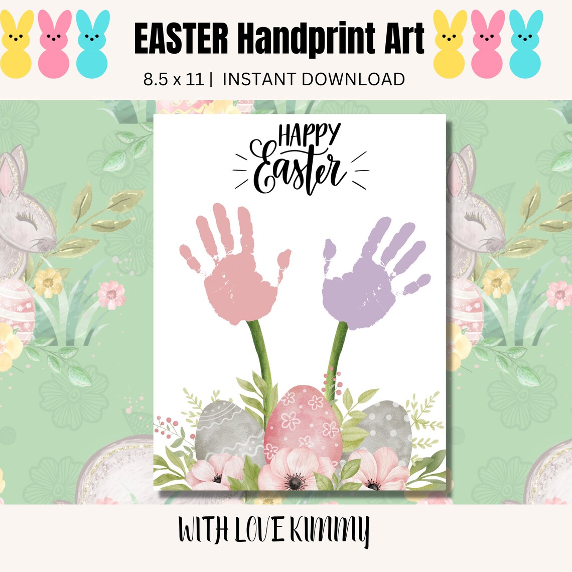 Easter Handprint Footprint Craft Printable Preschool Craft - Etsy