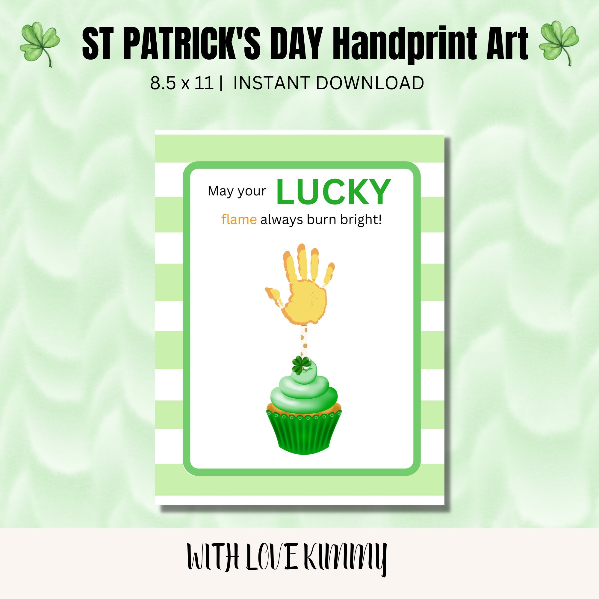 ST Patricks Day Handprint Craft ART Printable, St Patrick's Day ...