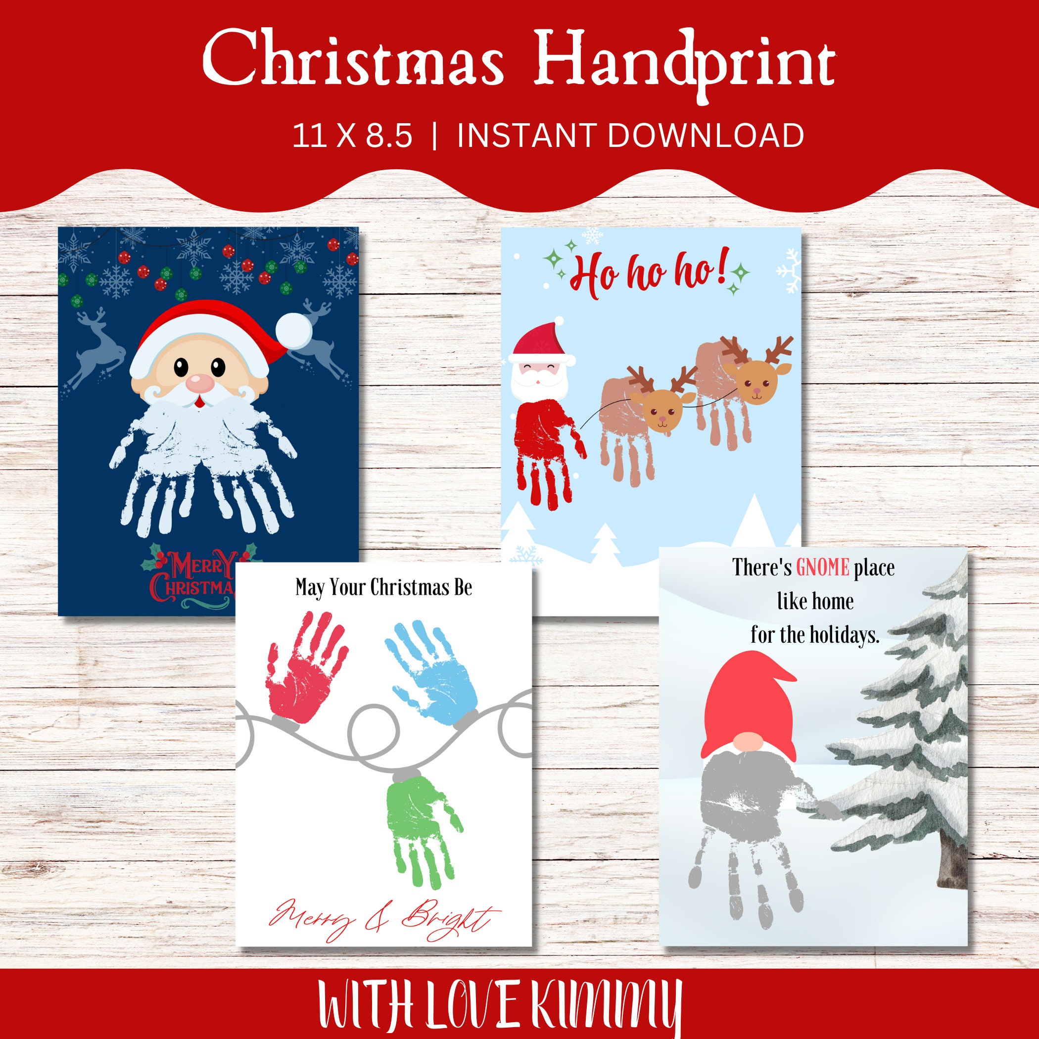 Christmas Handprint Craft Printable Bundle Christmas - Etsy