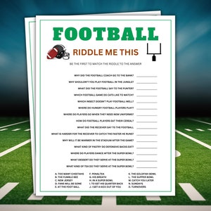 Football Game, Riddle Me This, Football Party Game, Football Birthday ...