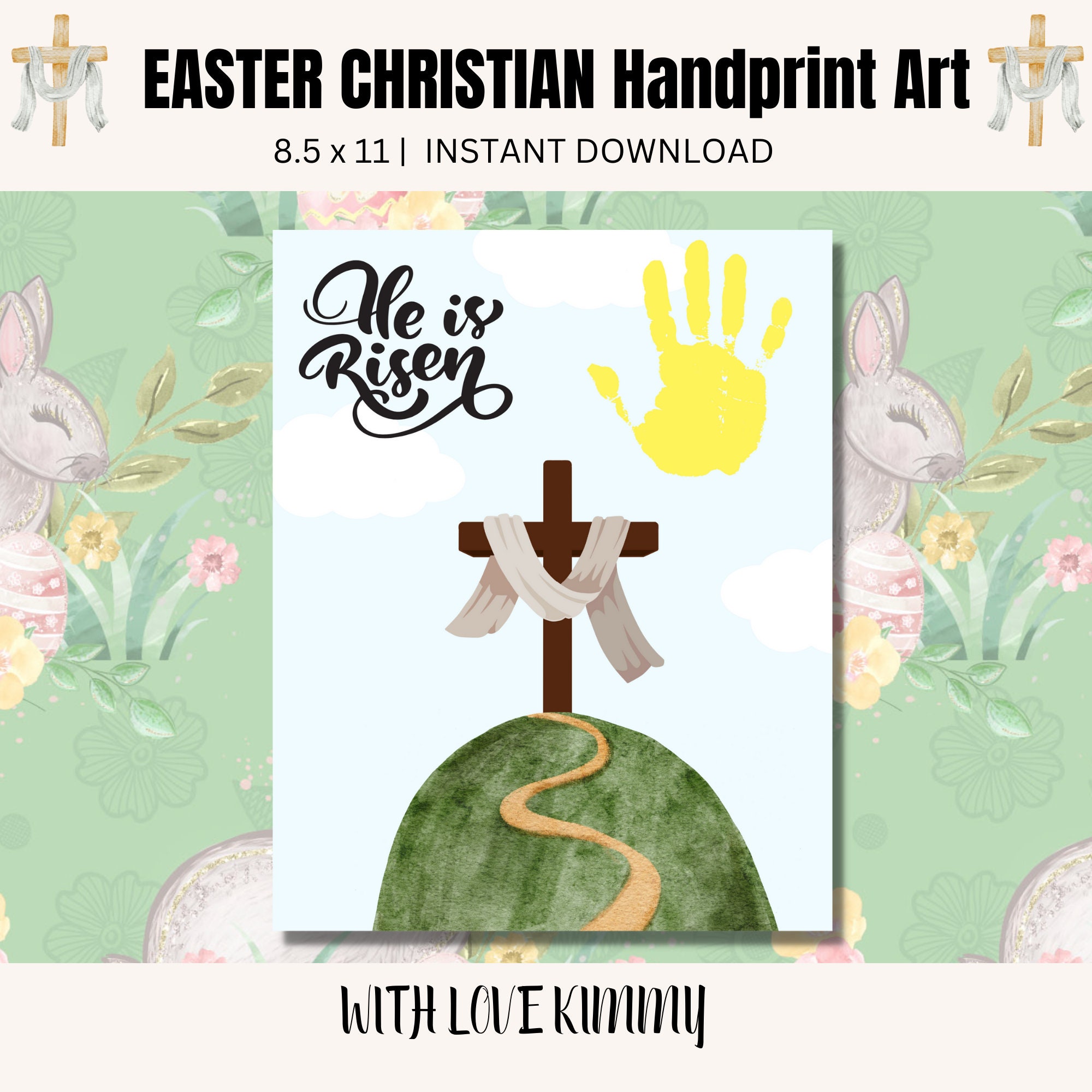 Easter Handprint Footprint Craft Printable, Preschool Craft, Easter ...