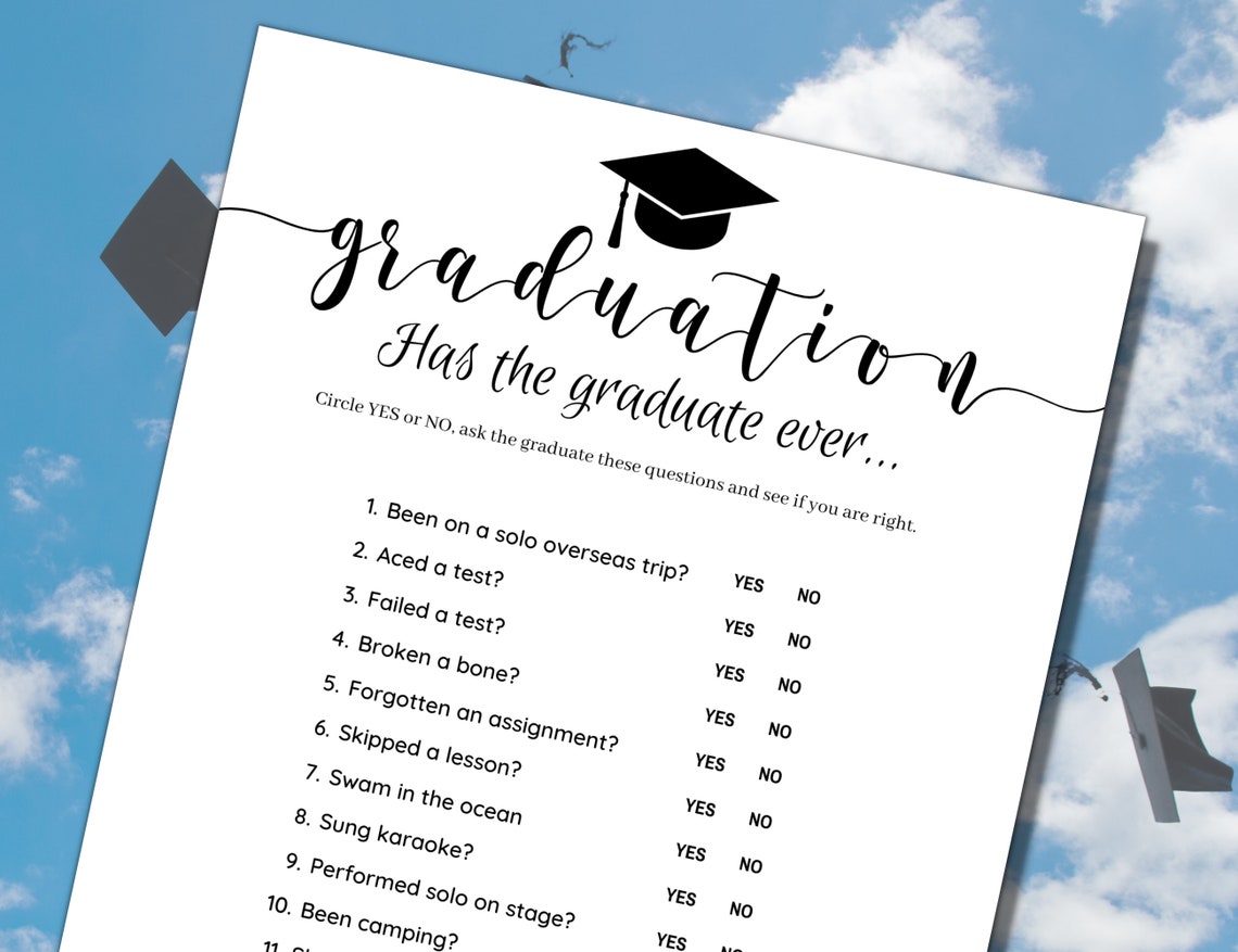 Printable Graduation Games, Has the Grad Ever 2026 Graduation Games ...