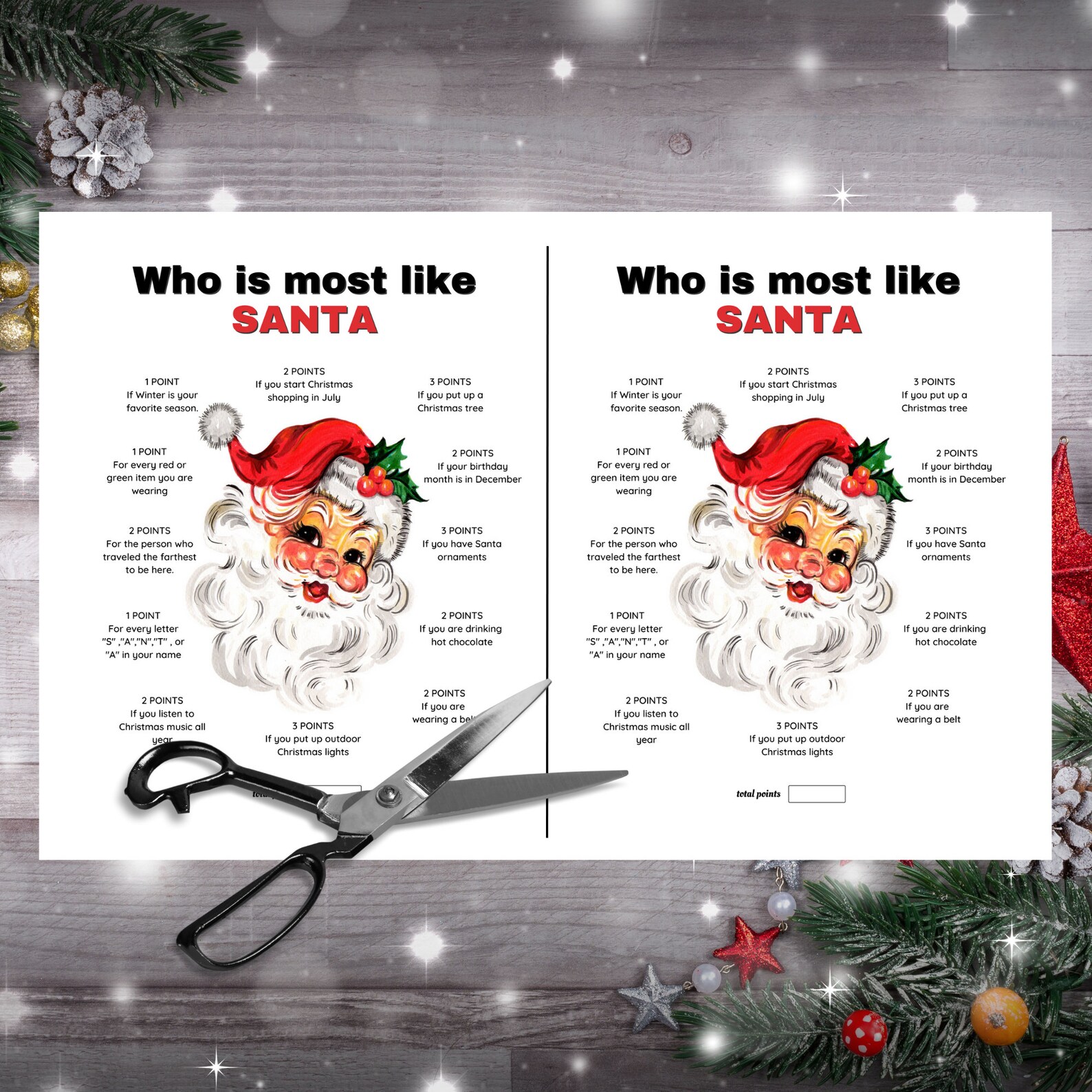 Christmas Who is Most Like Santa Game, Christmas Printable, Family ...