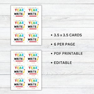 Editable Back to School Gift Tag, Year Started Write Student Gift ...