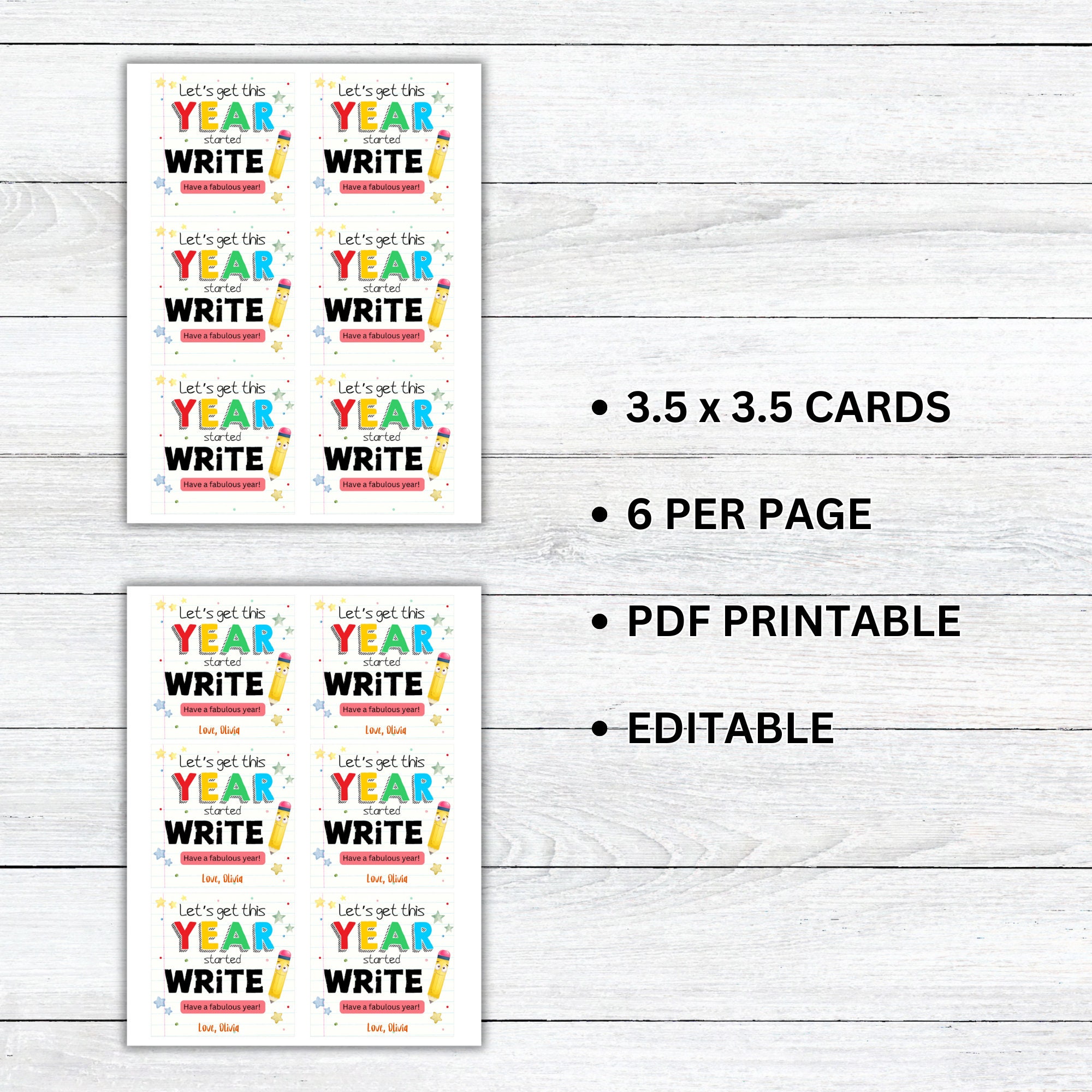 Editable Back to School Gift Tag, Year Started Write Student Gift ...