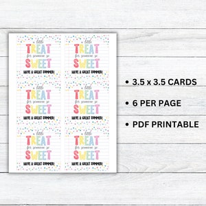 Sweet Treat Summer Gift Tag, End of School Year Teacher Gift, Last Day ...