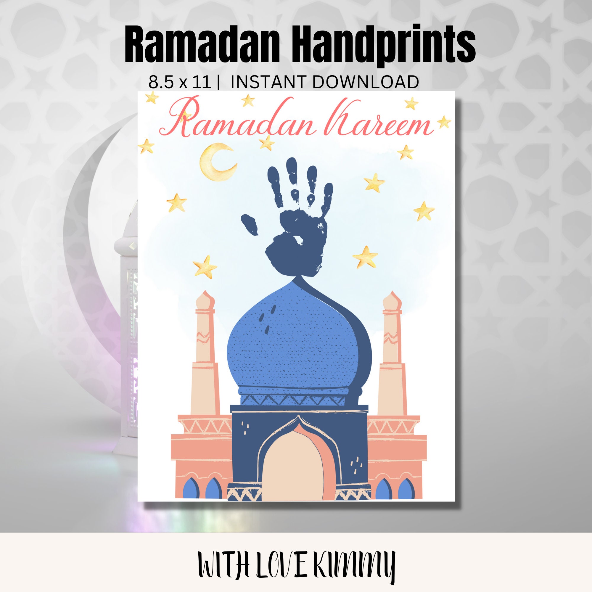Ramadan Footprint Handprint Craft ART Printable, Ramadan Preschool Art ...