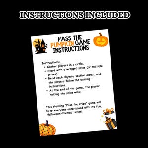 Halloween Pass the Prize Game, Halloween Party Activity, Halloween ...