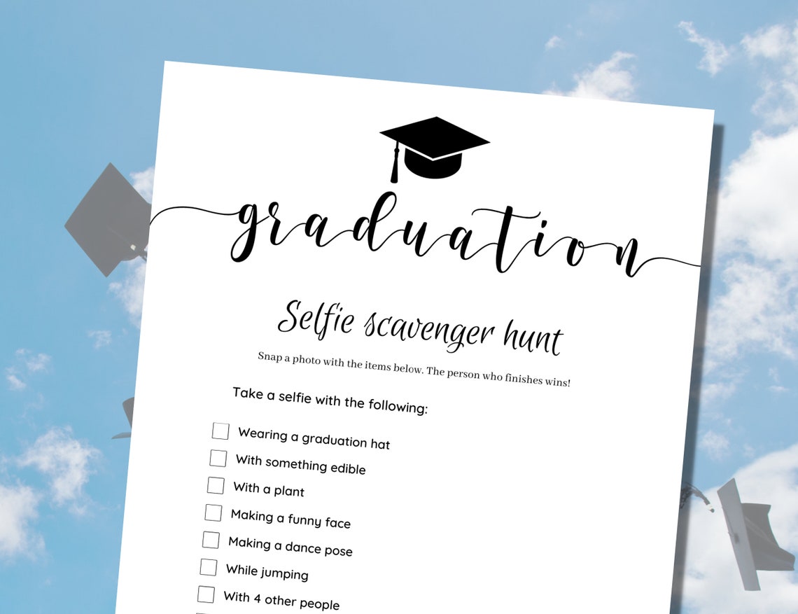 Printable Graduation Games, Selfie Scavenger Hunt 2023 Graduation Games ...