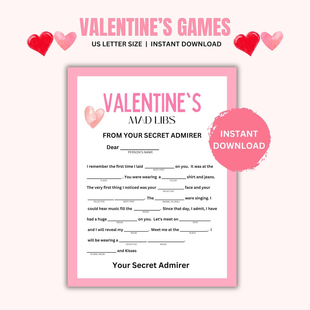 Valentine's Party Game, Valentine's Party Game and Activity, Kids Party ...