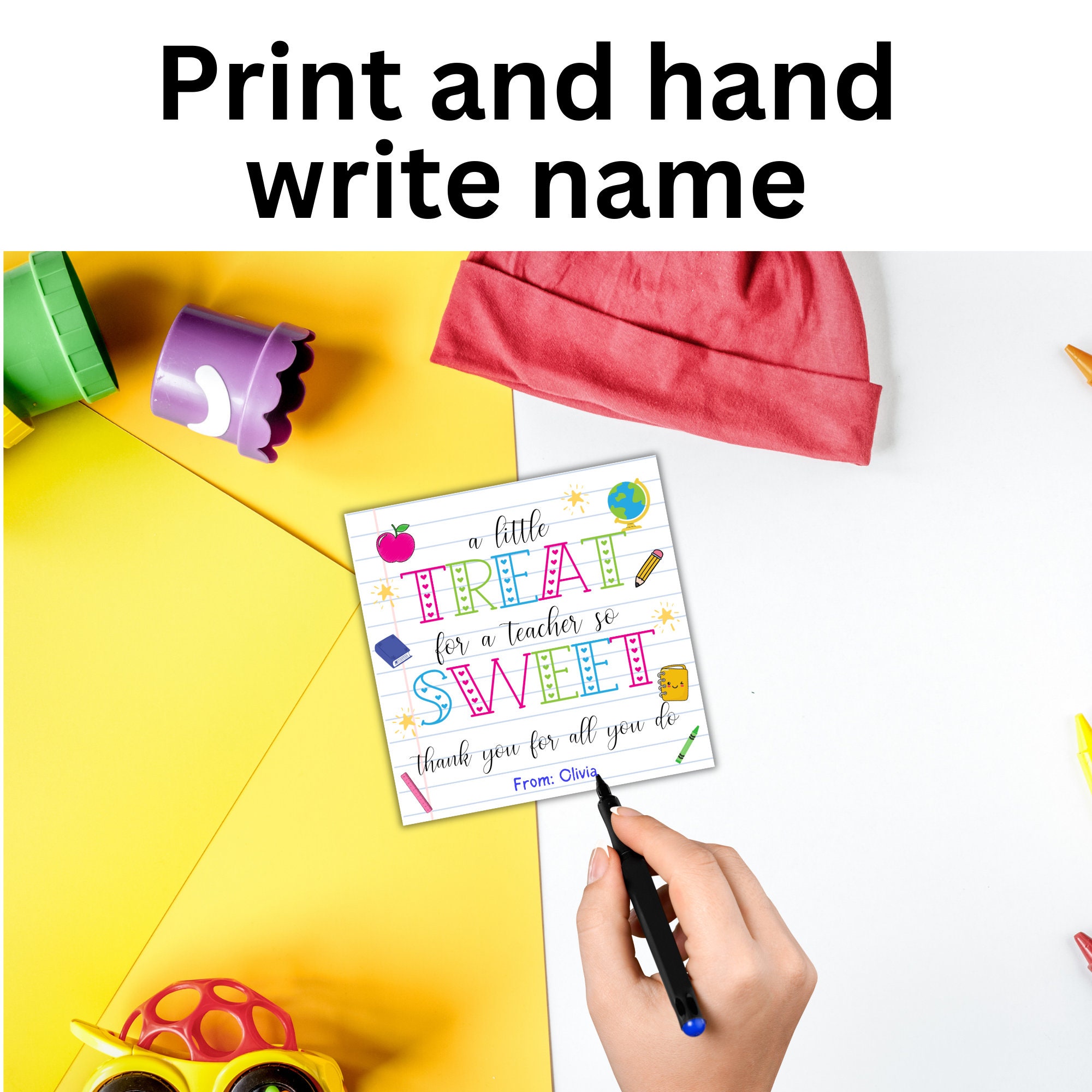 Editable Sweet Teacher Treat Gift Tag, Teacher Appreciation Week, End ...