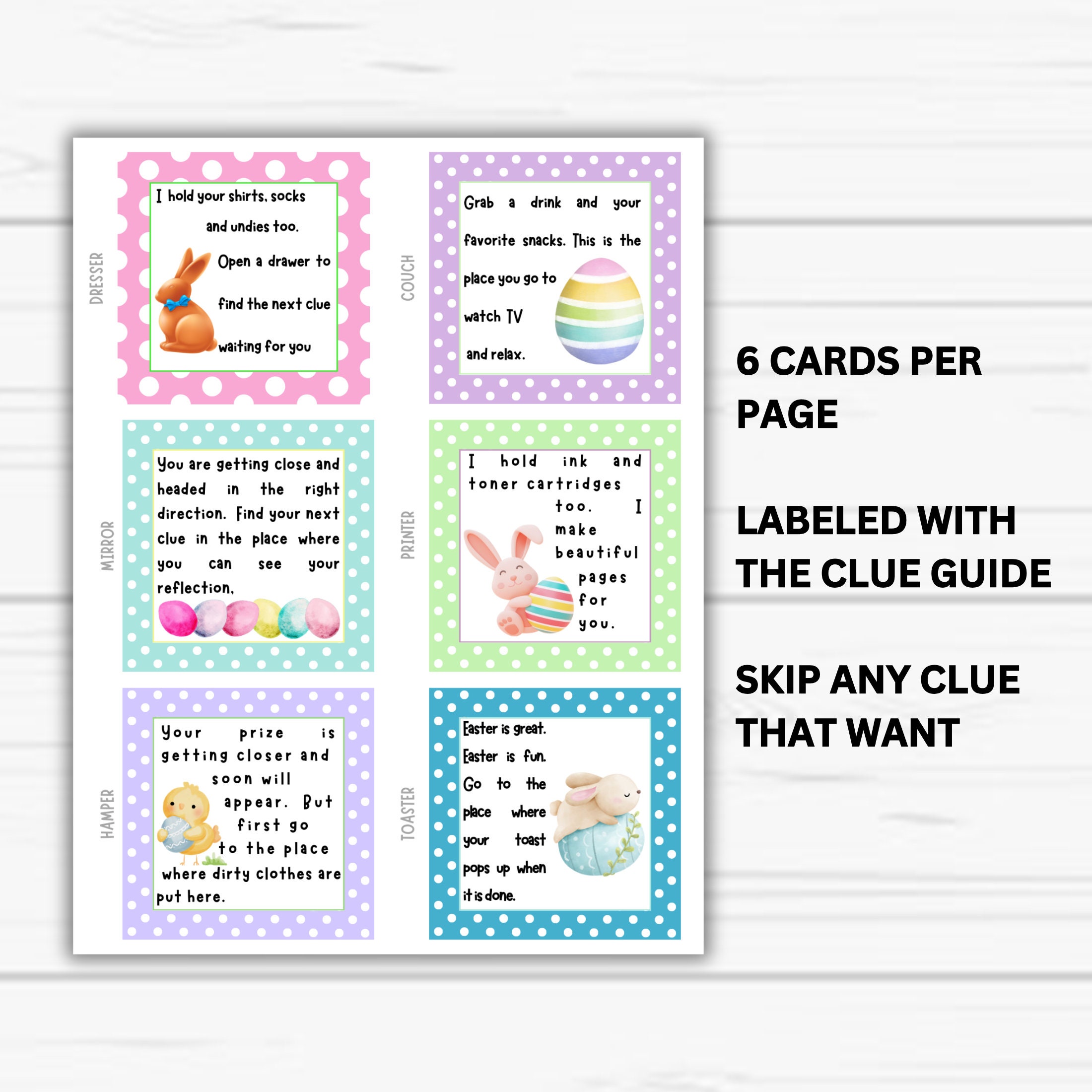 Easter Scavenger Hunt for Kids, 24 Easter Hunt Clues, Editable Easter ...
