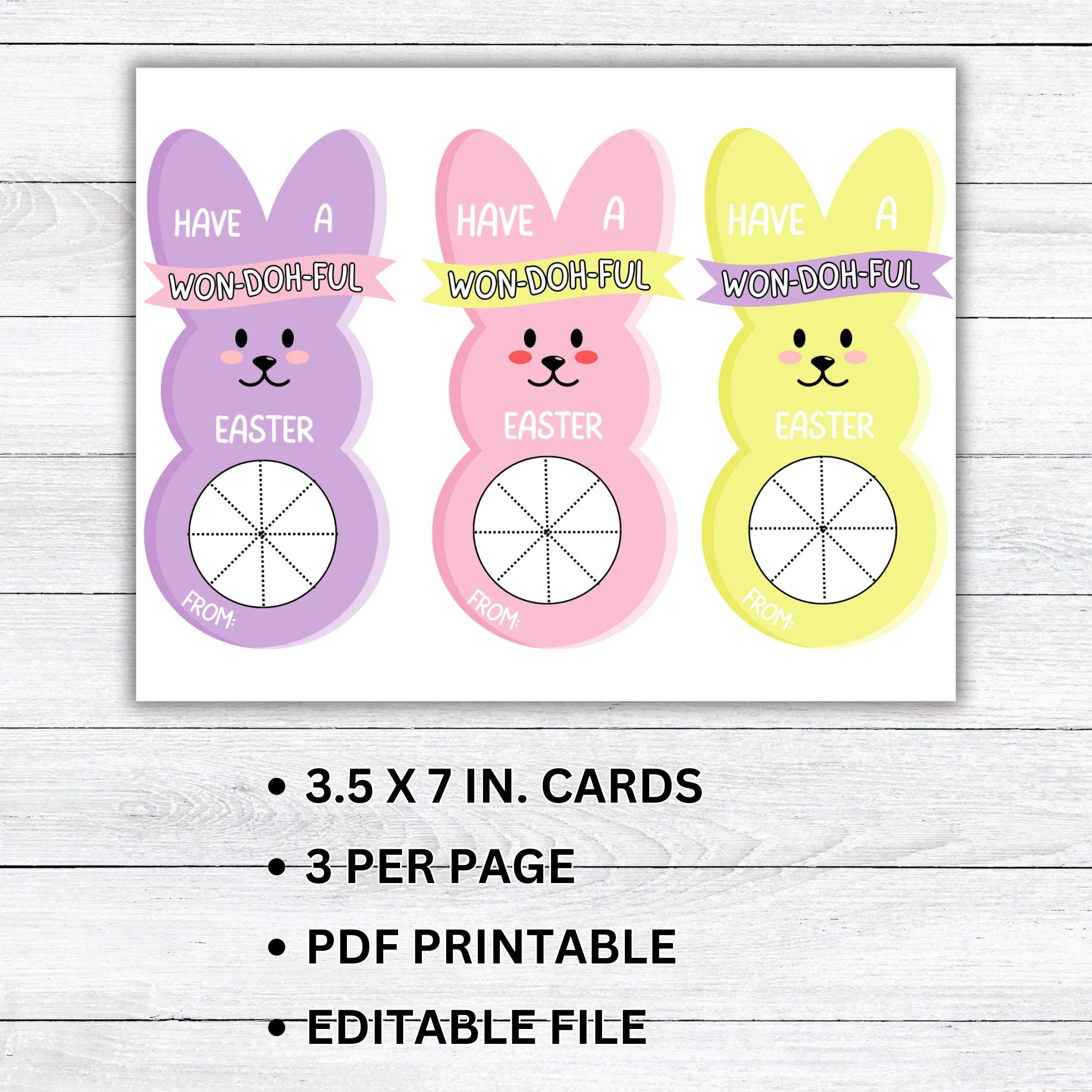 Easter Playdough Gift Card, Kid Printable Easter Play Dough Party Favor ...