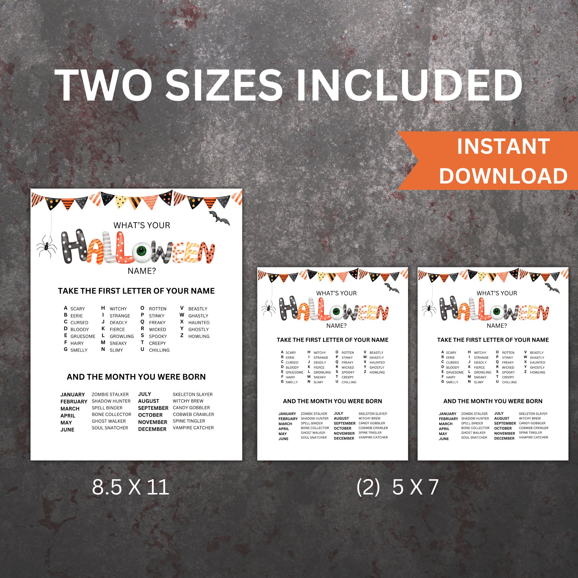 What's Your Halloween Name Game, Halloween Party Activity, Halloween ...