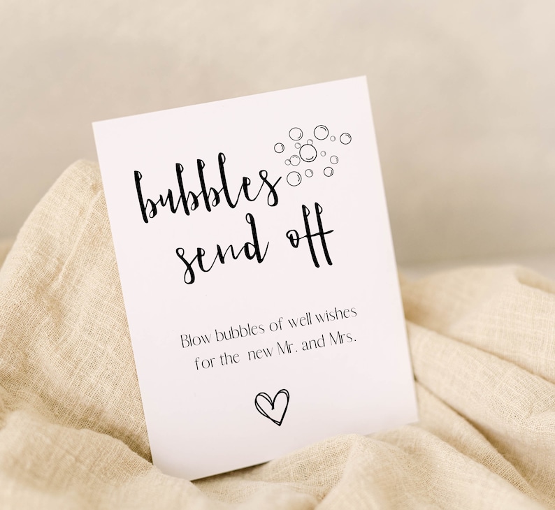 Printable Wedding Bubbles Sign Modern Wedding Signs Template - Etsy
