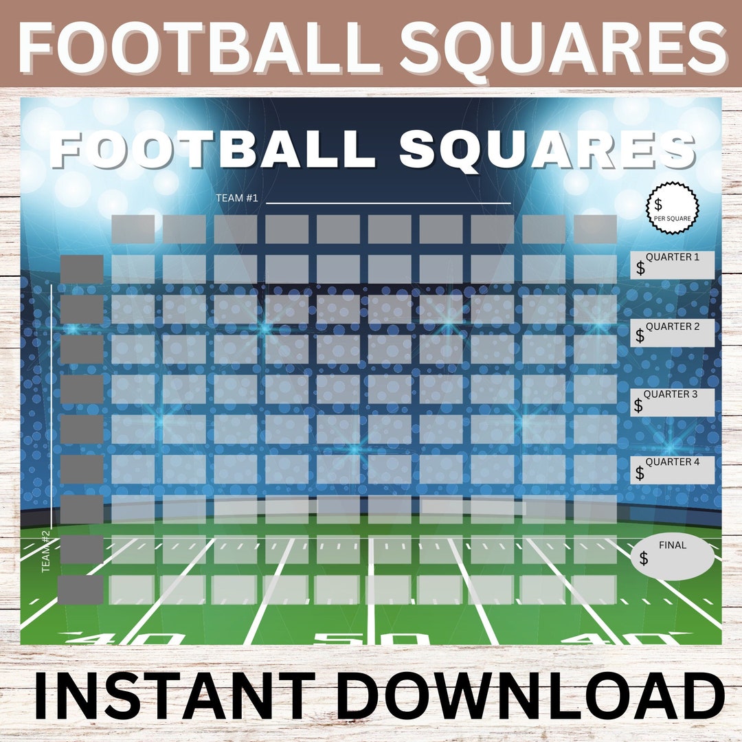 Football Squares, Football Squares, Football Board, Football Party Game ...
