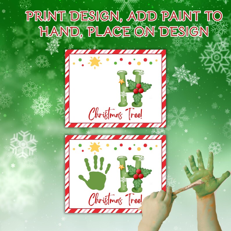 Christmas Handprint Craft Printable Bundle, Christmas Preschool Craft ...