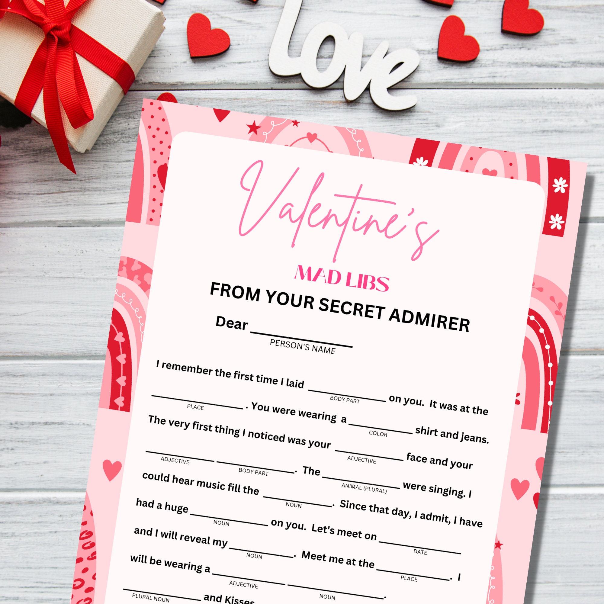 Printable Valentine's Day Game MAD LIBS Game and Activity, Adult Games ...