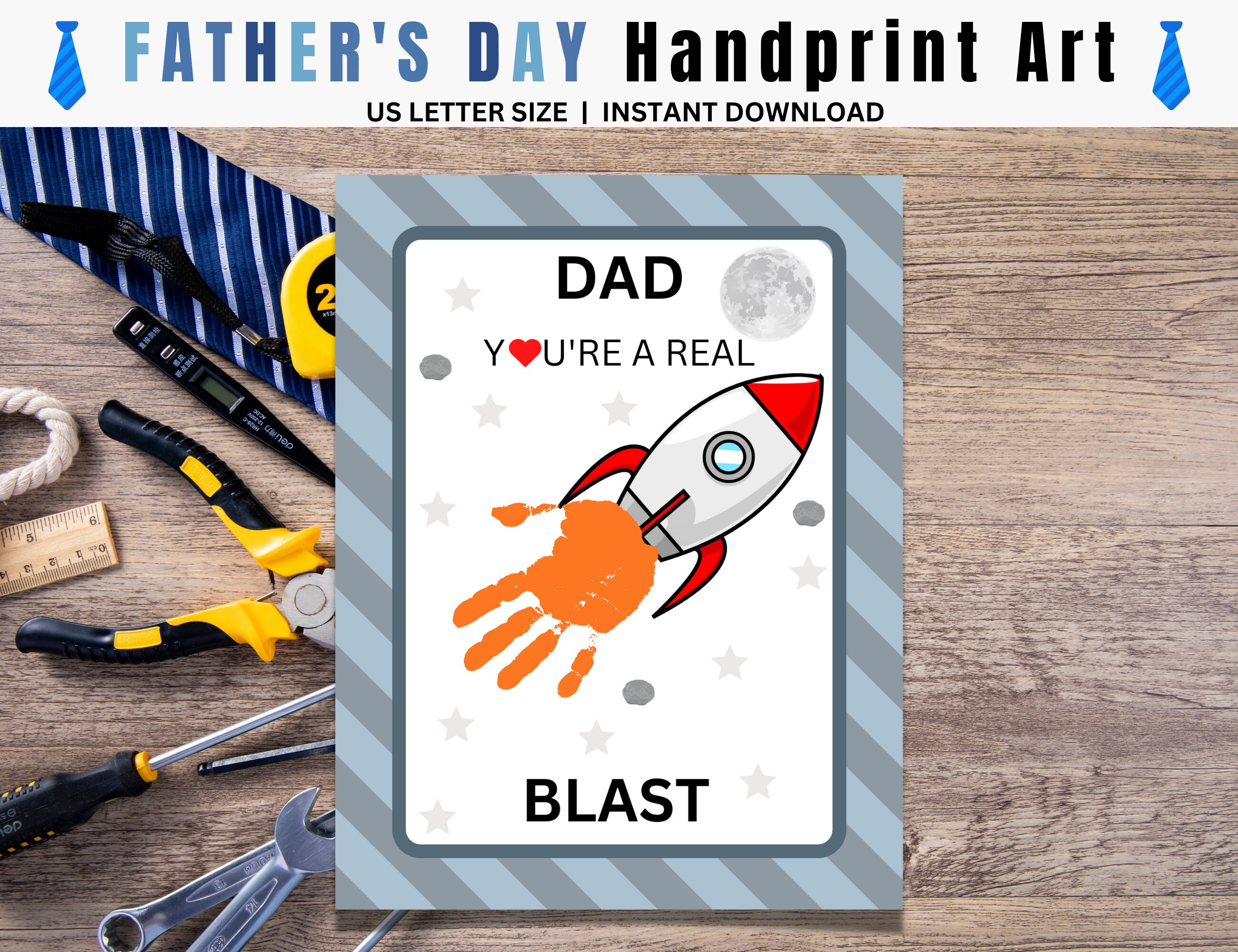 Father's Day Handprint Activity, Father's Day Printable, Happy Father's ...