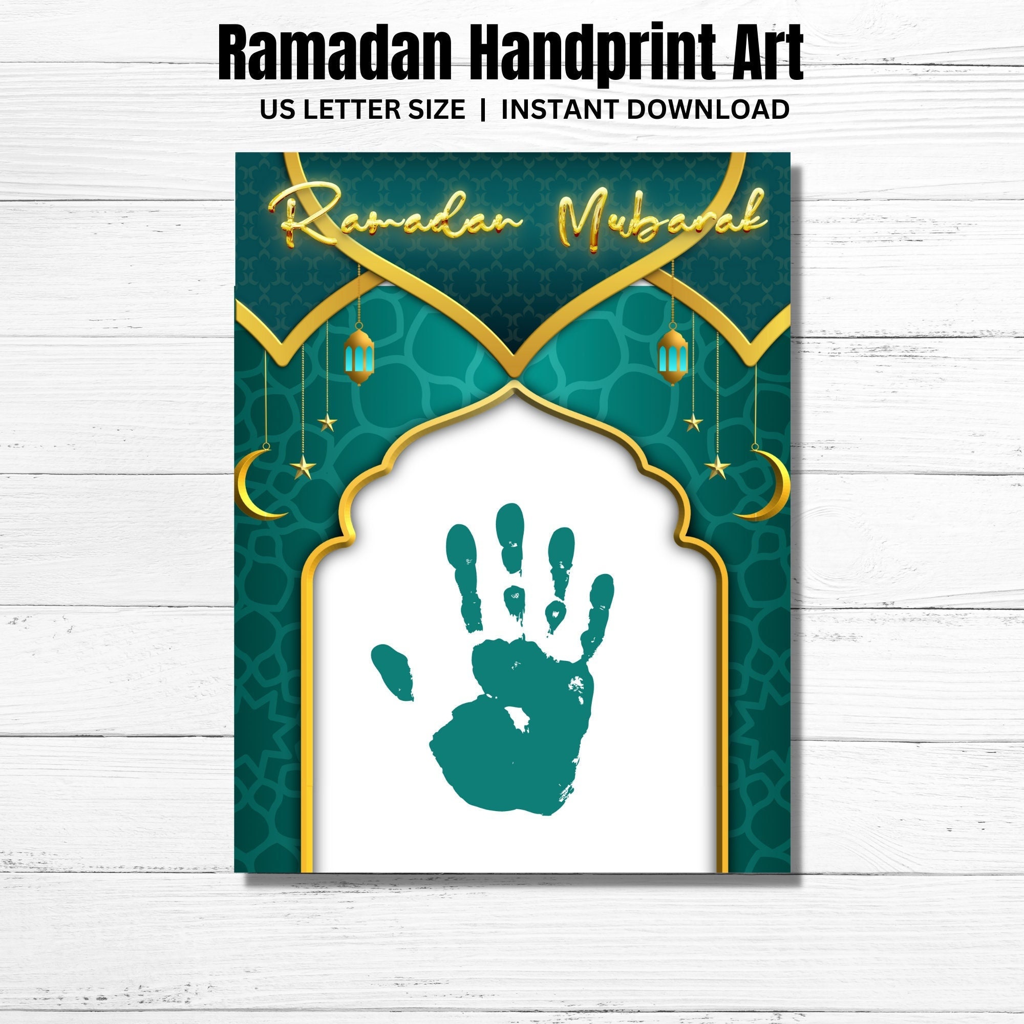 Ramadan Footprint Handprint Craft ART Printable, Ramadan Preschool Art ...
