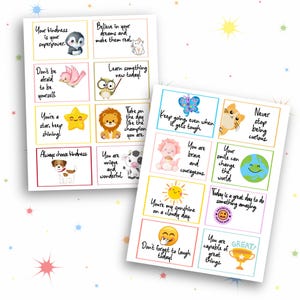 Printable Lunch Box Note Card Letters for Kids, Back to School ...