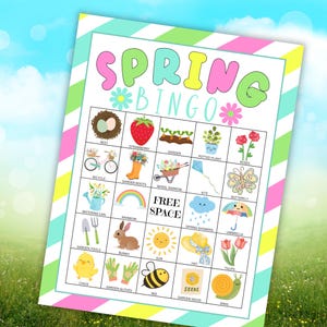 50 SPRING Bingo Cards, Fun Spring Bingo Game, Kid Spring Activity, Fun ...