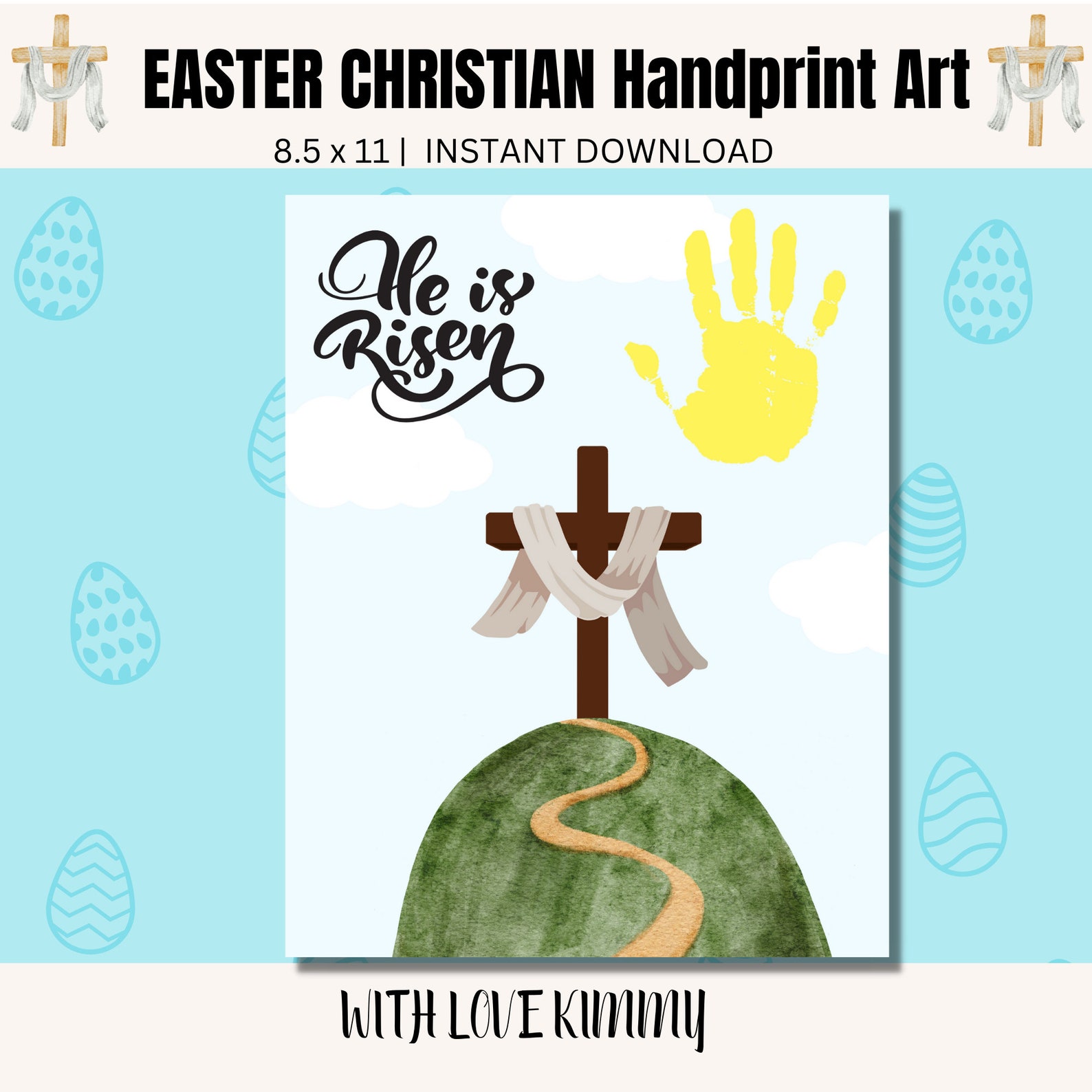 Easter Handprint Footprint Craft Printable, Preschool Craft, Easter ...