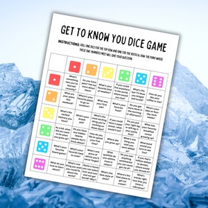 Get to Know You Dice Game, Get to Know You Icebreaker Game, Games for ...