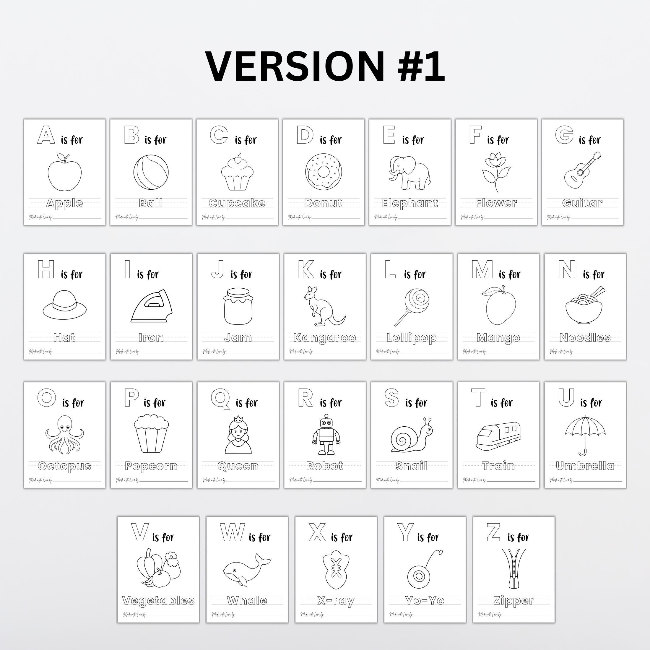 Baby Shower ABC Coloring Pages, ABC Baby's First Book, Baby Keepsake ...