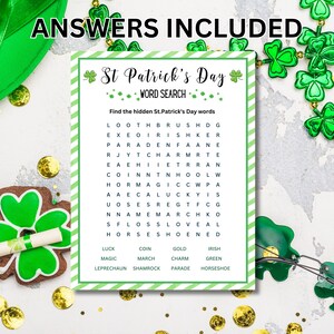 Printable St Patrick's Day Word Search Game, St Paddy's Day Game ...