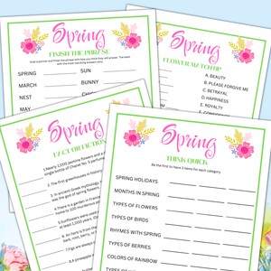 Printable SPRING Game Bundle, Spring Party Games and Activities, Kids ...
