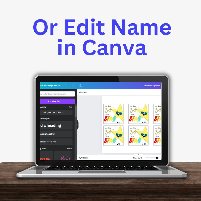 Editable You Shine Bright Like a Star Gift Tag, Teacher Appreciation ...