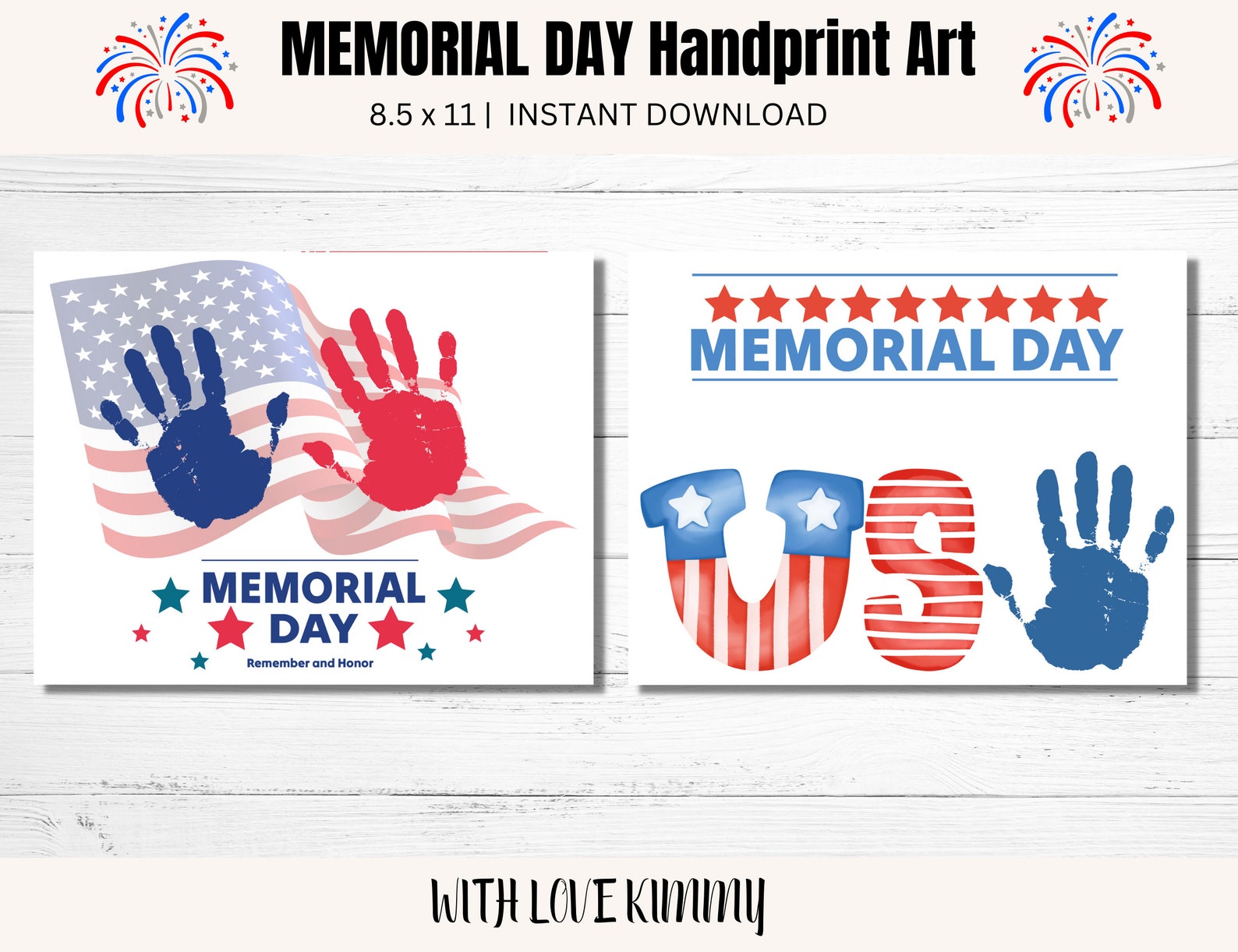 Memorial Day Handprint Activity, Memorial Day Printable, Happy Memorial ...