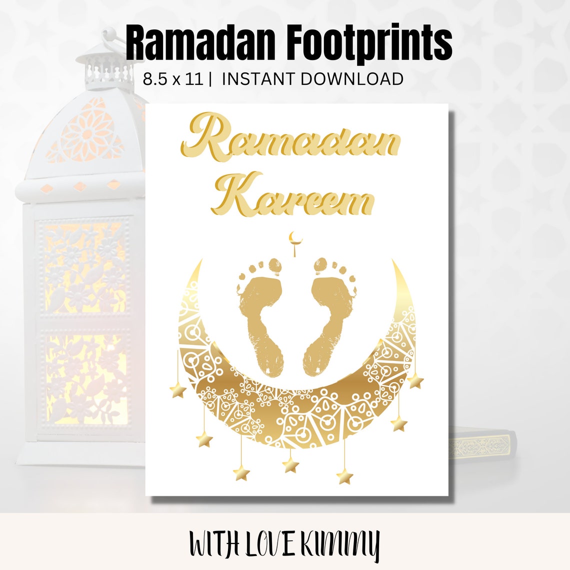 Ramadan Footprint Handprint Craft ART Printable, Ramadan Preschool Art ...