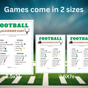 Football Game, Scavenger Hunt, Football Party Game, Football Birthday ...