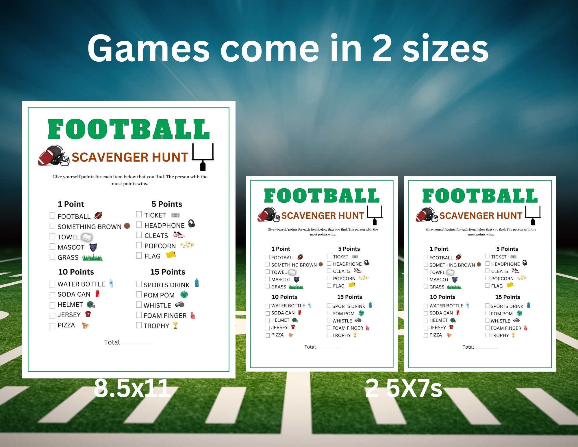 Football Game, Scavenger Hunt, Football Party Game, Football Birthday ...