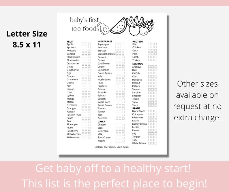 Baby's First 100 Food List to Feed Your Baby Before Age 1 and Wean Them ...
