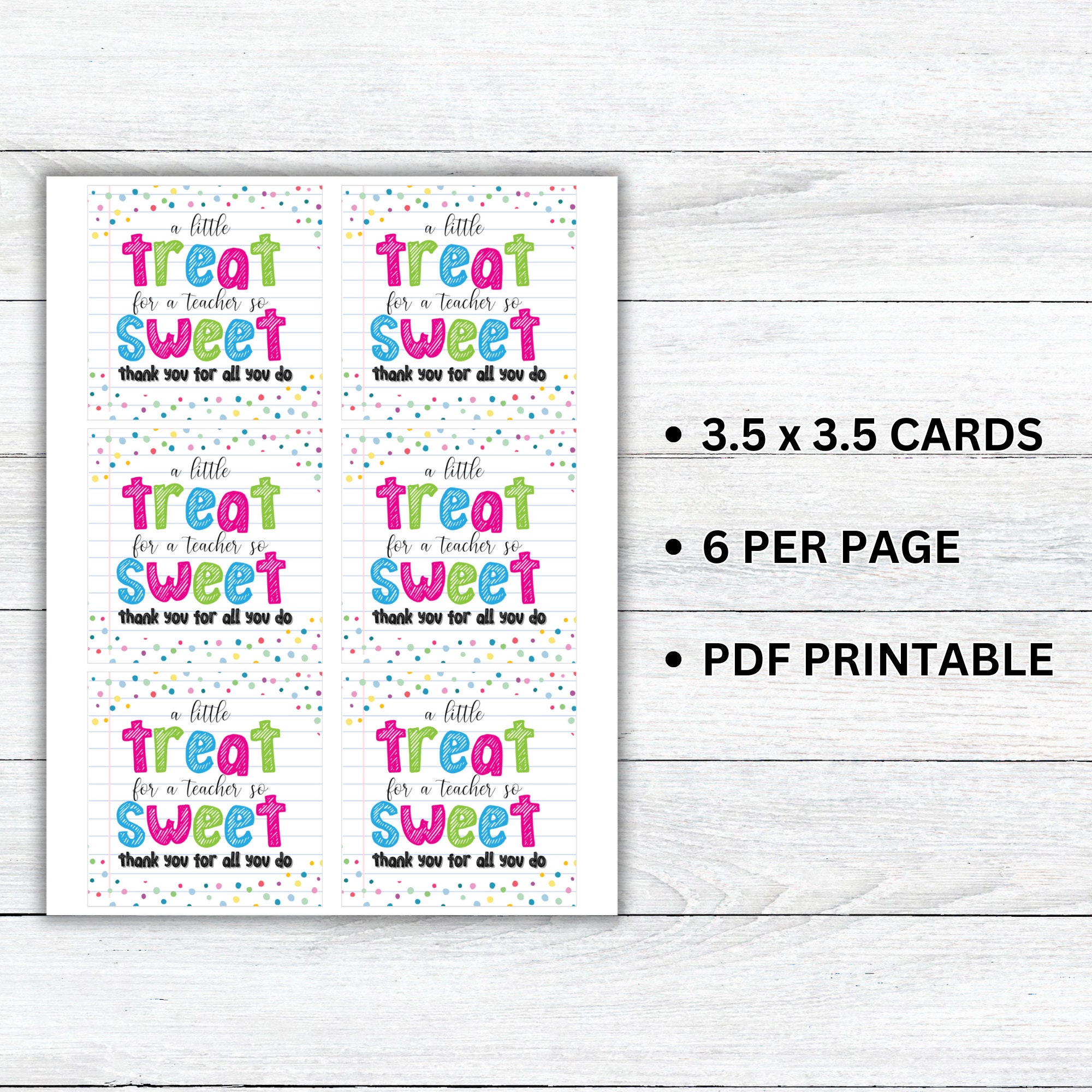 Teacher Sweet Treat Gift Tag, Teacher Appreciation, Baked Snack Teacher ...