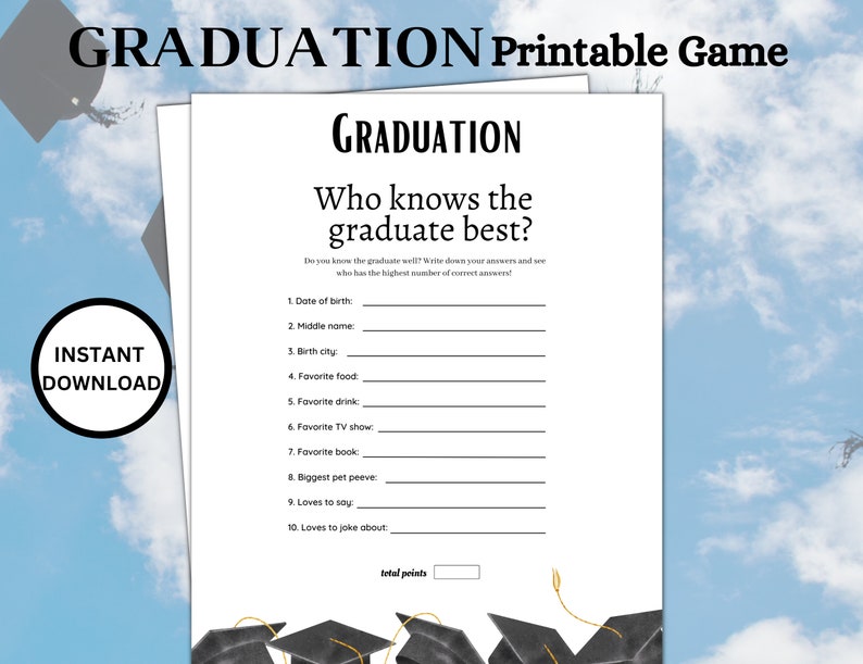 Printable Graduation Games, Selfie Scavenger Hunt 2024 Graduation Games ...