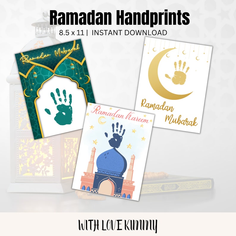 10 Ramadan Footprint Handprint Craft ART Printable, EID Preschool Art ...