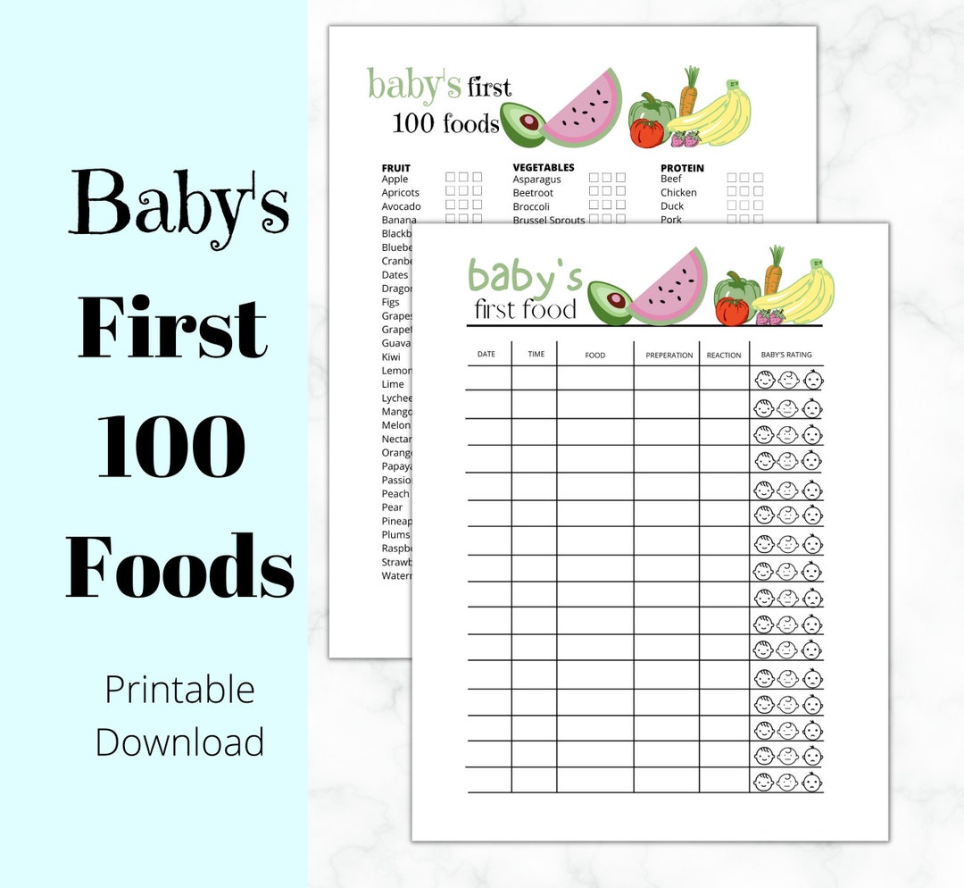 Baby's First 100 Food List to Feed Your Baby Before Age 1 and Wean Them ...