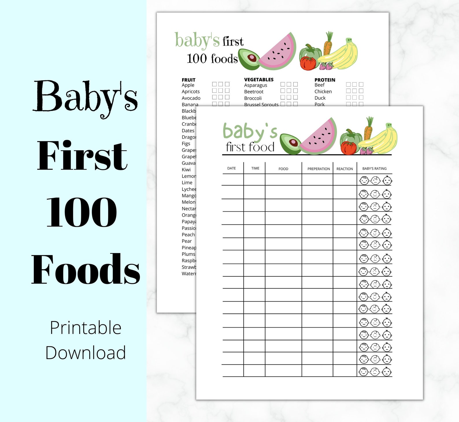 Baby's First 100 Food List to Feed Your Baby Before Age 1 and Wean Them ...