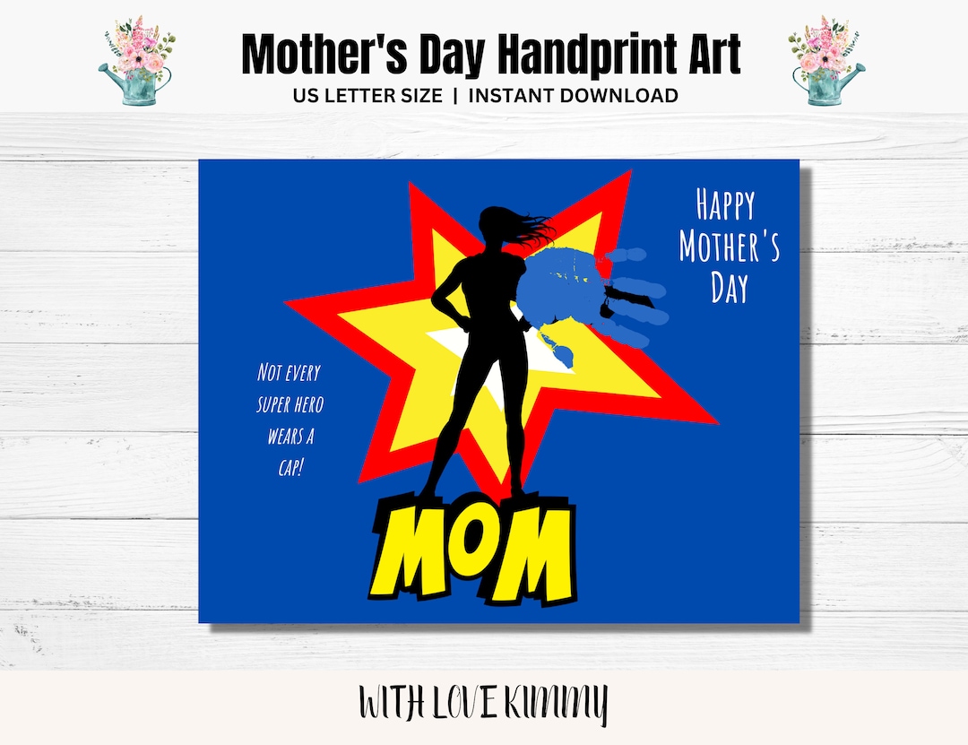 Mother's Day Handprint Activity, Mother's Day Printable, Happy Mother's ...