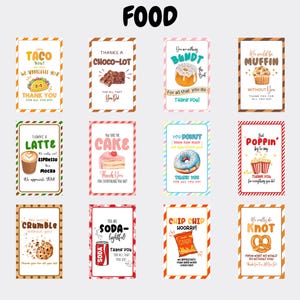 50 Appreciation Food Tags, Staff Teacher Team Employee Appreciation Day ...