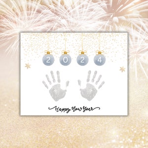 2024 New Years Handprint Art, New Year Craft, Kids Handprint Art Craft ...