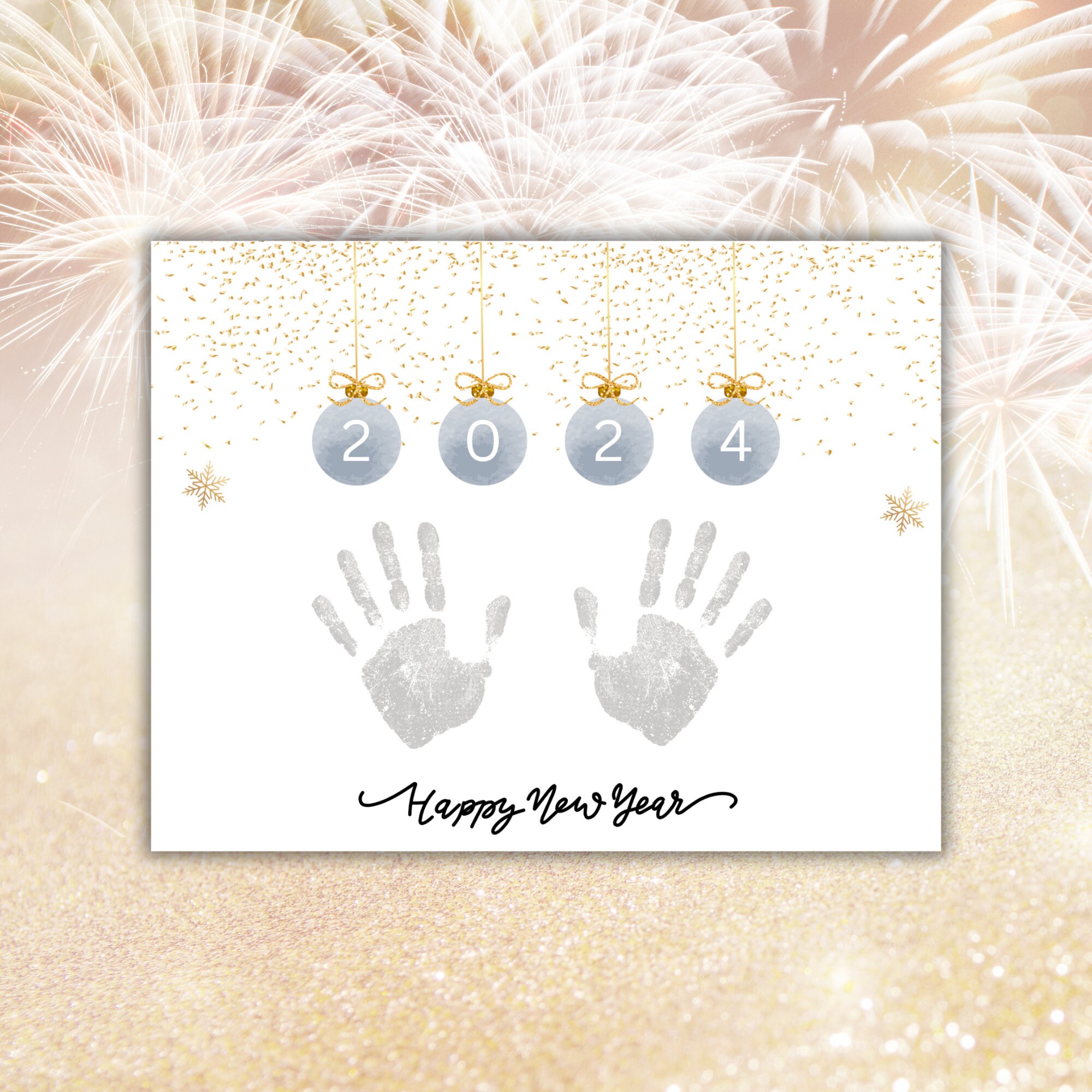 2024 New Years Handprint Art, New Year Craft, Kids Handprint Art Craft ...